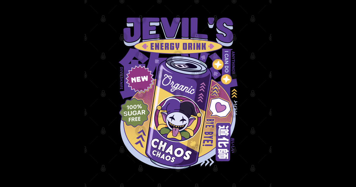 Jevil Energy Drink - Deltarune - Sticker | TeePublic