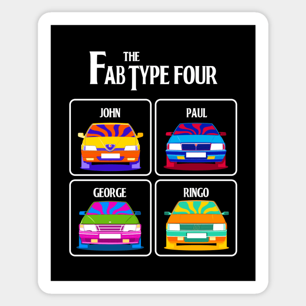 Fab Type 4 cars - Type 4 Cars - Sticker | TeePublic