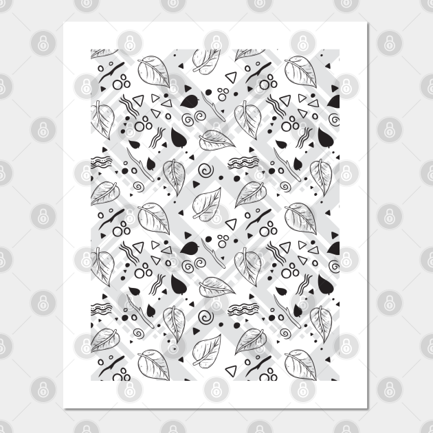 Leaf Doodle Seamless Surface Pattern Design - Leaf - Posters and Art ...