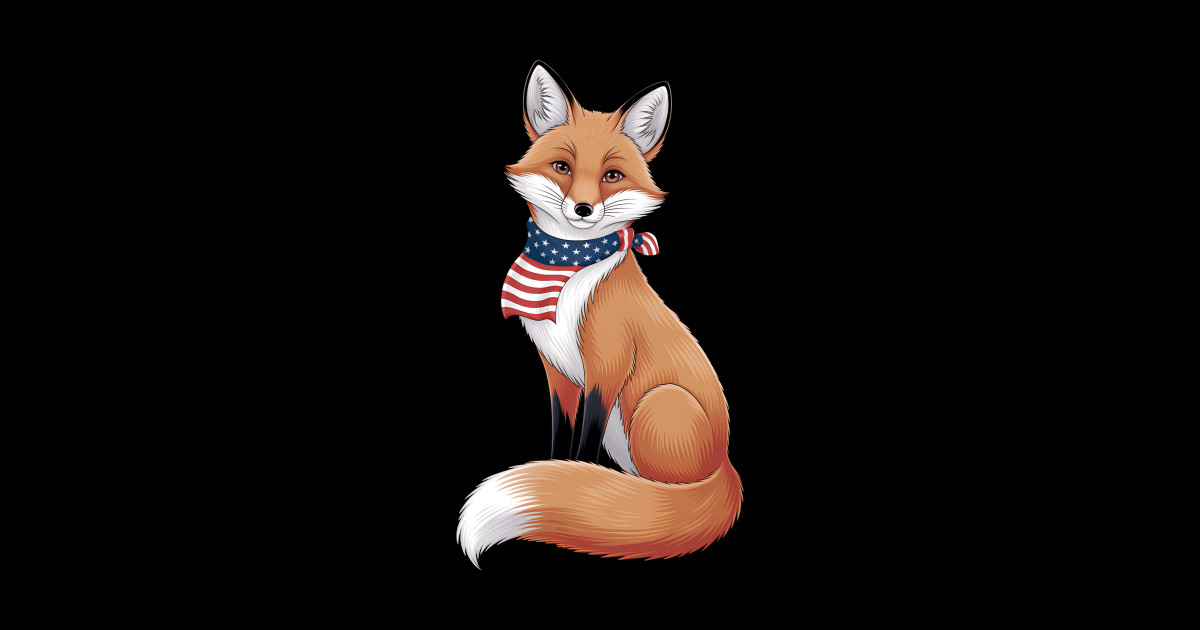 Fox 4th of July American Flag - Independence Day - Sticker | TeePublic