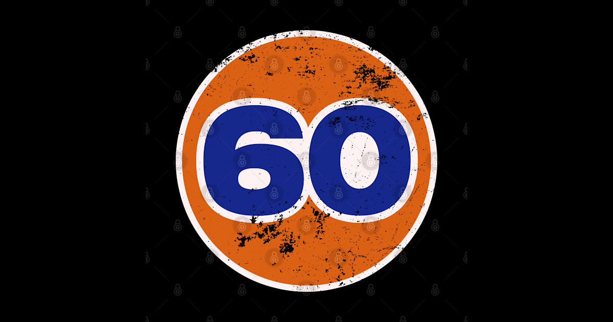 60 Vintage Number - 60 - Sticker | TeePublic