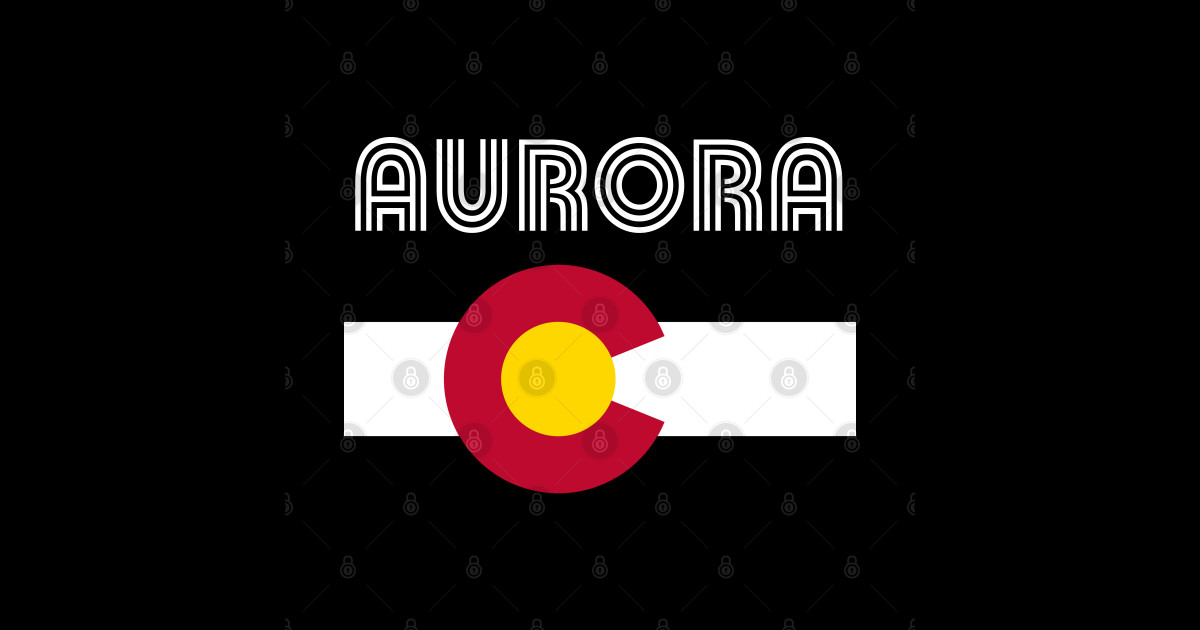 Aurora Flag Colorado Retro Home Love Family - Aurora Colorado - Posters ...