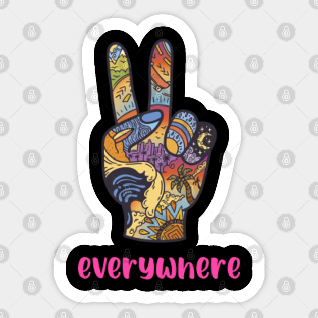 Hand Peace Sign - Peace Sign - Sticker | TeePublic