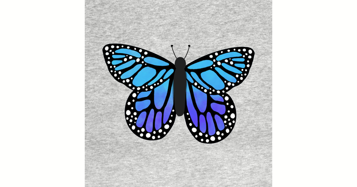 Blue ombré butterfly - Butterfly - Kids Hoodie | TeePublic