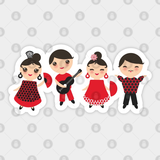 Spanish flamenco dancer (2) - Flamenco - Sticker | TeePublic