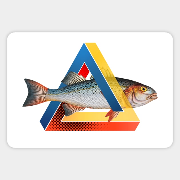 Fish and the magic triangle - Fish - Sticker | TeePublic