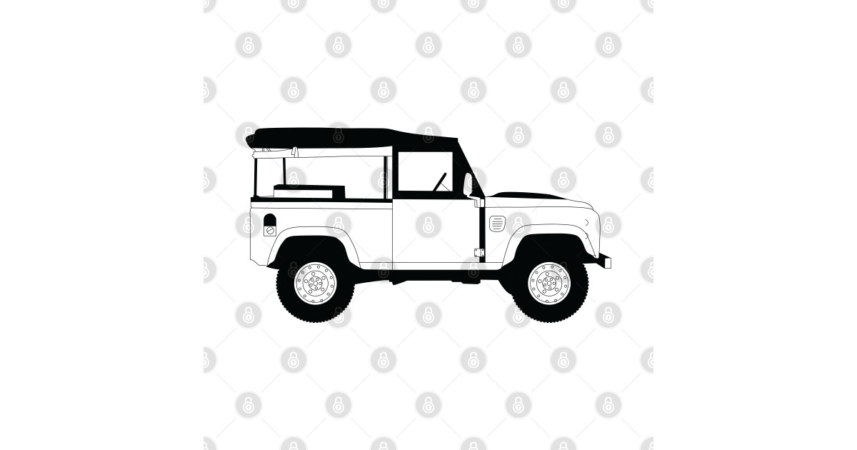 Land Rover Black Outline - Car - T-Shirt | TeePublic