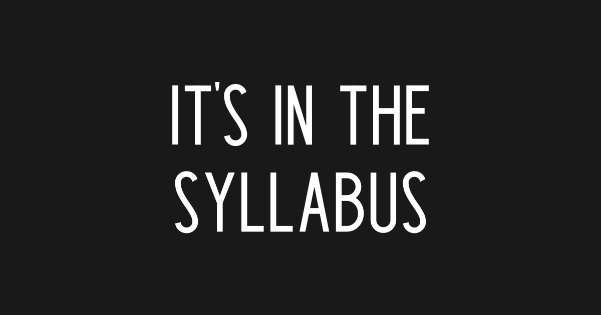 It's in the syllabus - funny professor gift - Its In The Syllabus - T ...