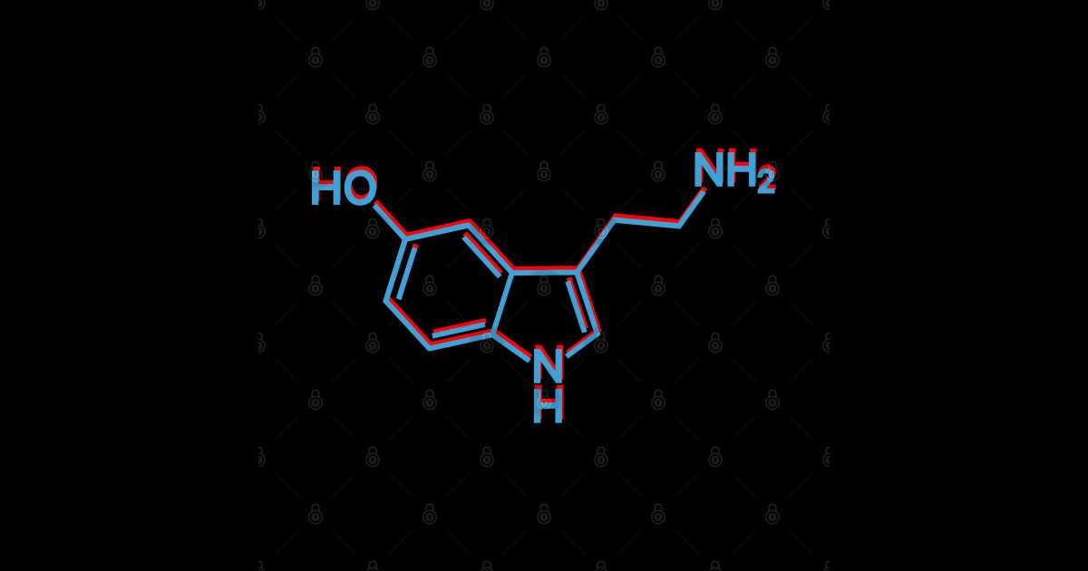 Serotonin Structure 3d - Serotonin Molecule - Sticker | TeePublic