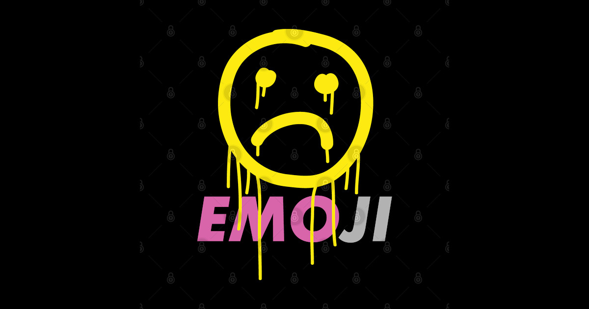 EMOji Sad smile dripping - Emo - Sticker | TeePublic