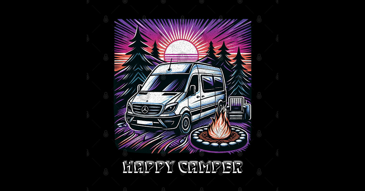Happy camper sprinter van - Sprinter - Posters and Art Prints | TeePublic