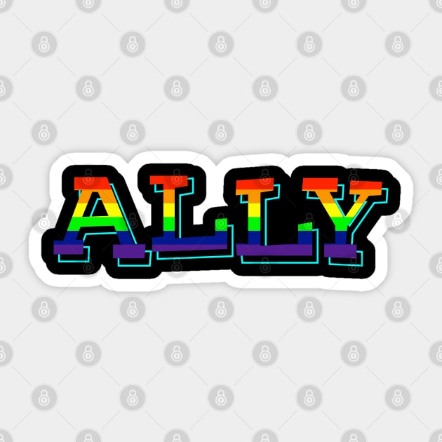 Pride Alyship LGBTQ Pride Flag - Allyship - Sticker | TeePublic