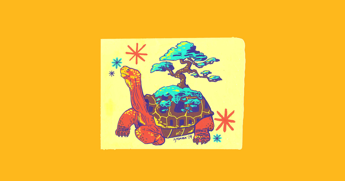 Tortoise with Tree - Turtle - T-Shirt | TeePublic