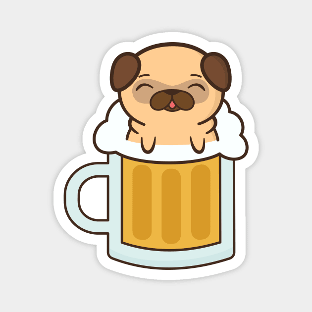 pug with beer