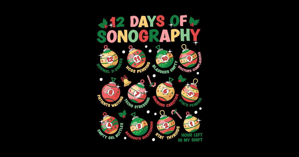 12 Days of Christmas Sonography Ultrasound Technician Nurse ...