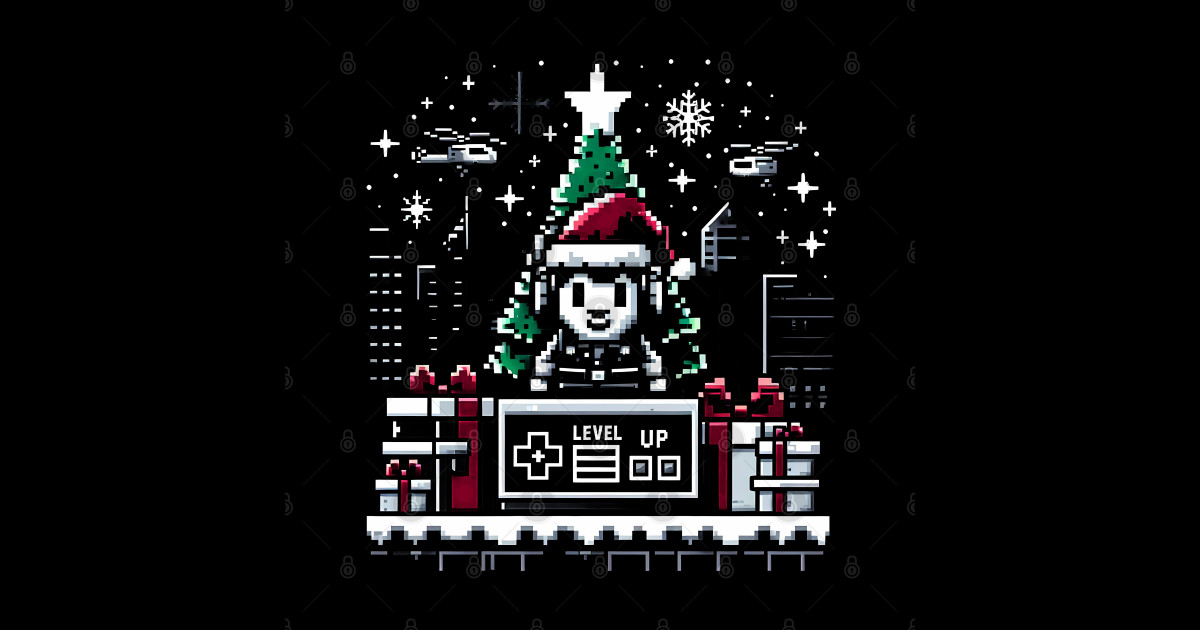 Retro Gamer Christmas Level Up Holiday - Level Up Christmas Gamer ...