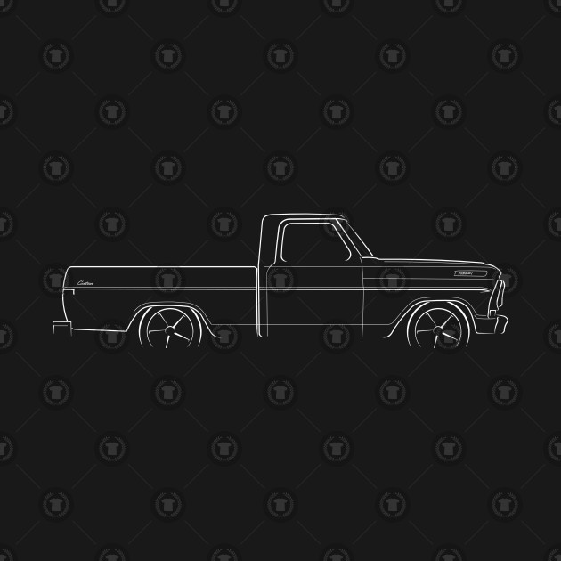 1971 Ford F-100 Pickup - profile stencil, white - F 100 - T-Shirt ...
