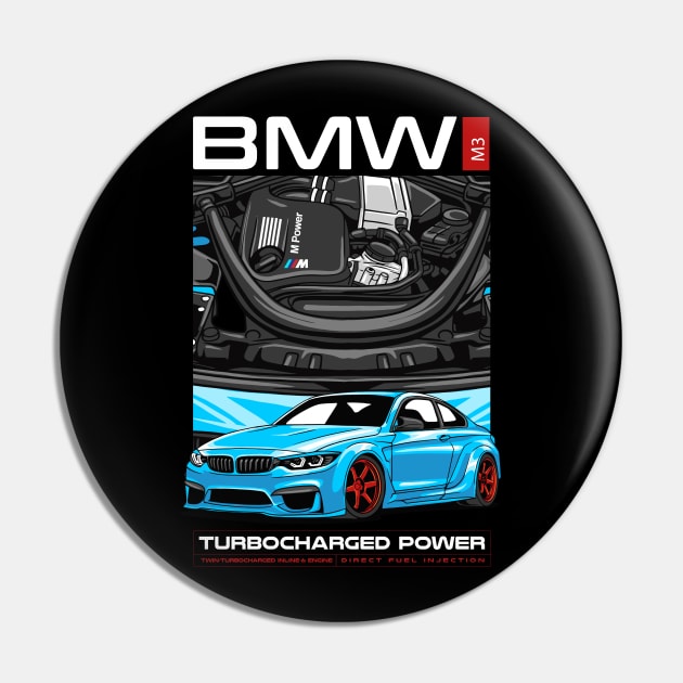 BMW M3 Turbocharged Power - Bmw M3 F80 - Pin | TeePublic