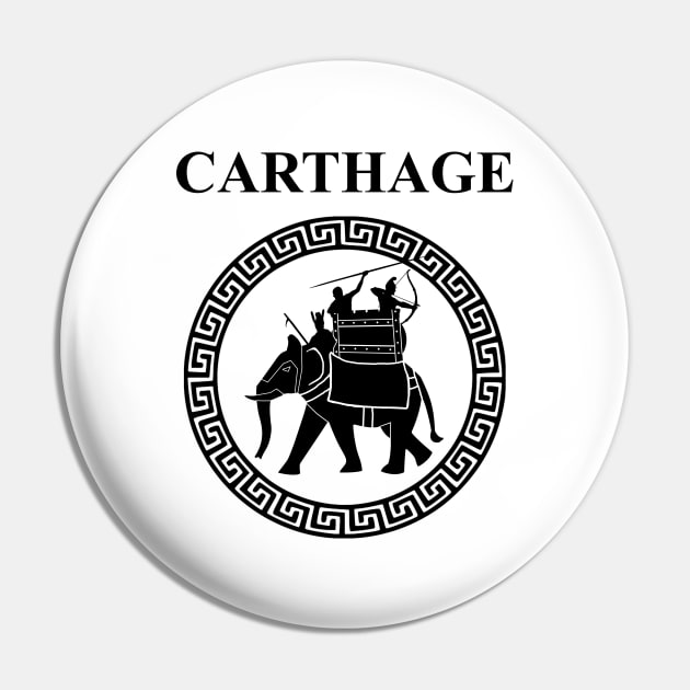 Ancient Carthage Hannibal War Elephant - Carthage - Pin | TeePublic