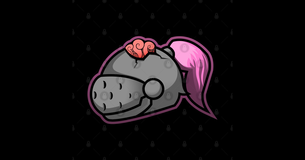 purple haired knight head vector character - Knight - Sticker | TeePublic