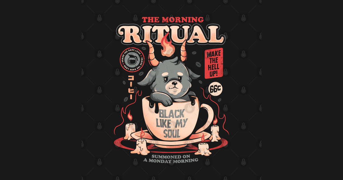 The Morning Ritual - Cute Baphomet Coffee Gift - Coffee - T-Shirt ...