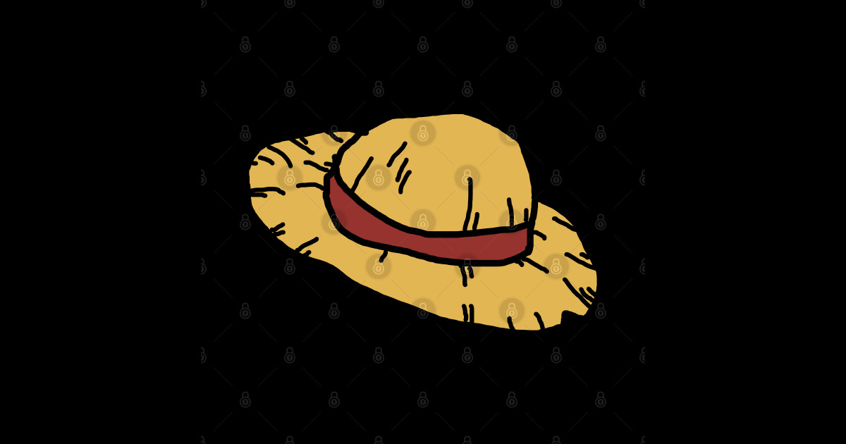 One Piece MS Paint Luffy Straw Hat - One Piece - Sticker | TeePublic