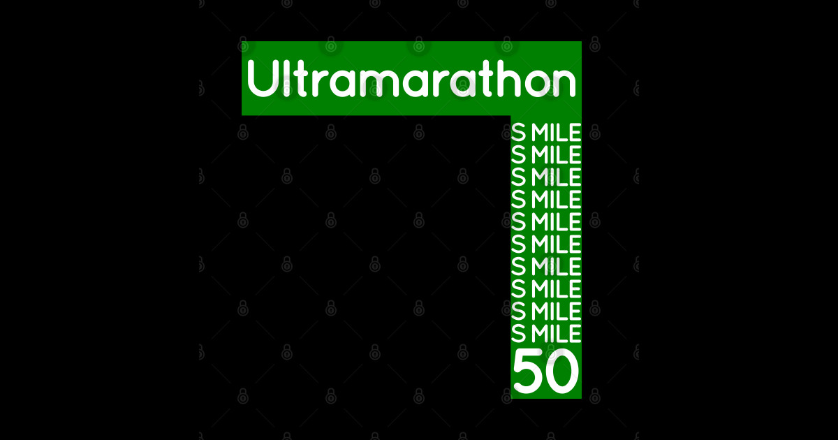 ULTRAMARATHON 50 miles SMILE - Runner - Sticker | TeePublic