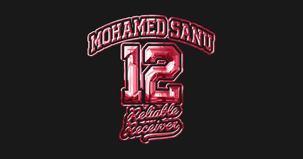 Mohamed Sanu 12 Chrome Effect - Mohamed Sanu - T-Shirt | TeePublic