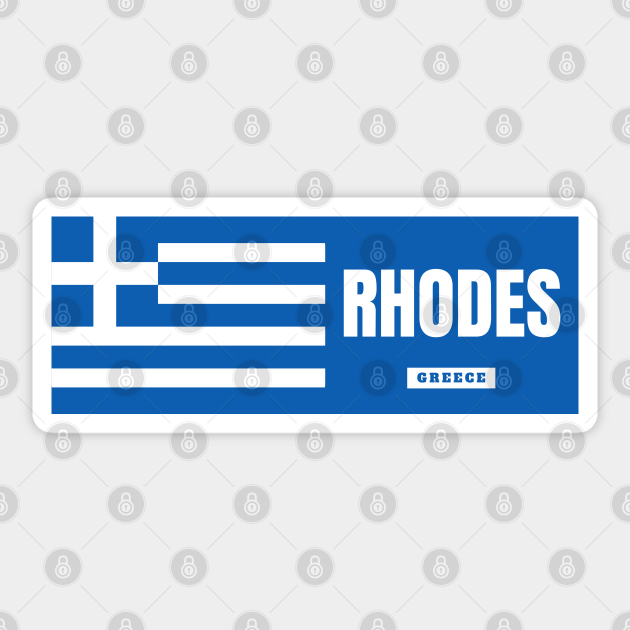 Rhodes City with Greek Flag - Rhodes - Sticker | TeePublic