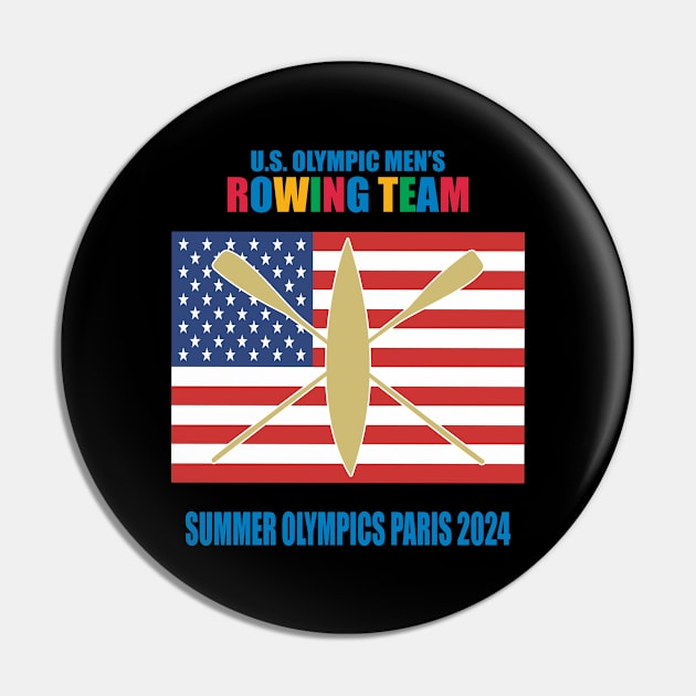 U.S. Olympic Men's Rowing Team Paris 2024 - Paris 2024 - Pin | TeePublic
