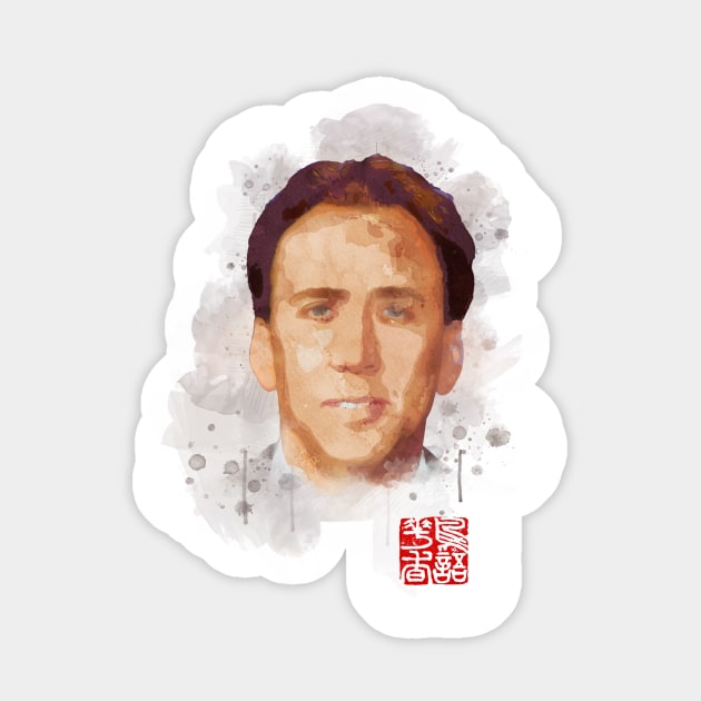 Nicolas Cage Watercolor - Nicolas Cage - Sticker | TeePublic