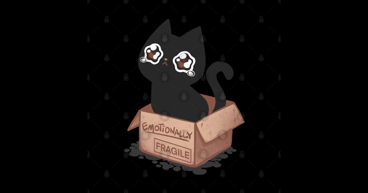 Emotionally FRAGILE - Cat - Sticker | TeePublic