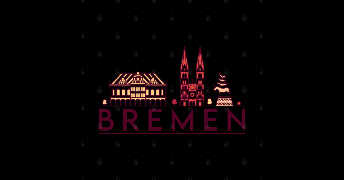 Bremen cityscape - Bremen - Sticker | TeePublic