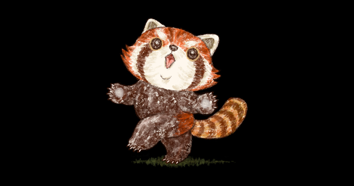 Dancing red panda - Panda - Sticker | TeePublic