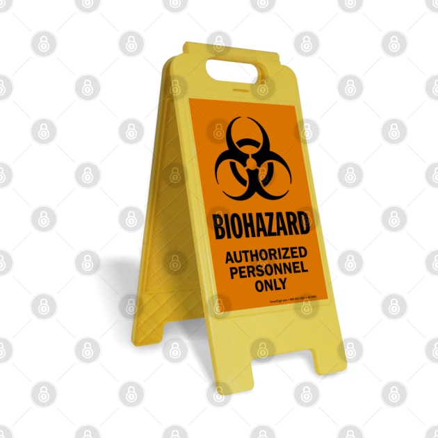 Biohazard Floor Sign - Funny Social Distancing - T-Shirt | TeePublic