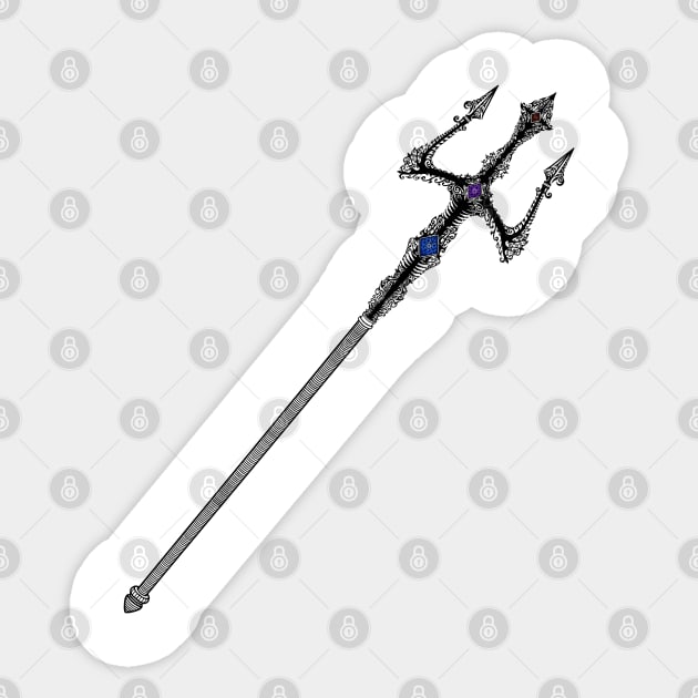 Poseidon trident fork - Poseidon Trident Fork - Sticker | TeePublic