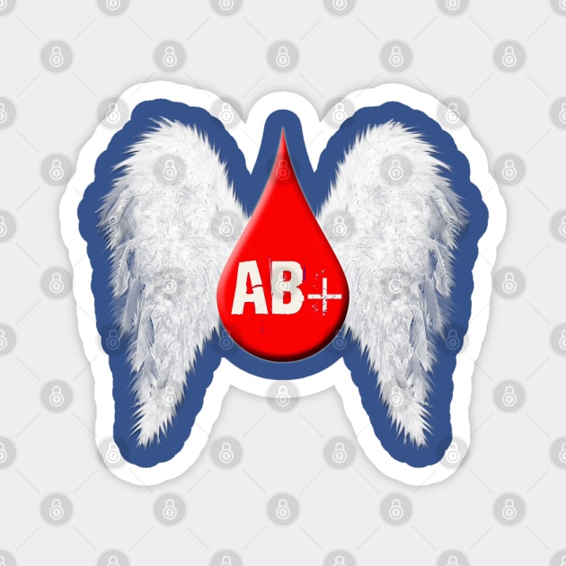 Blood Type AB Positive - Angel Wings - Blood - Magnet | TeePublic