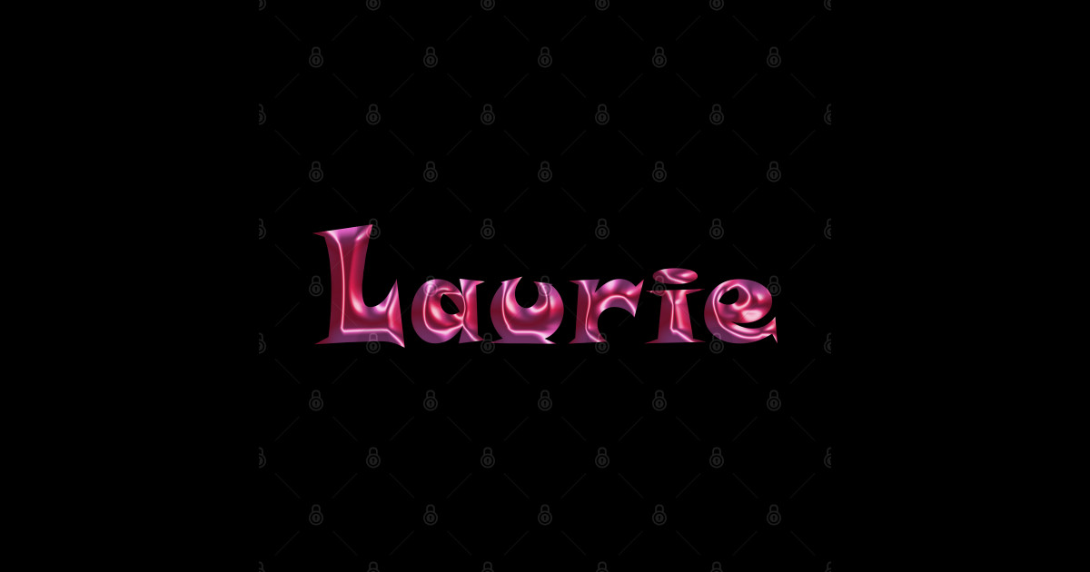 Laurie Name Design – Satin Pink Glossy Font, Cute Shiny Lettering ...