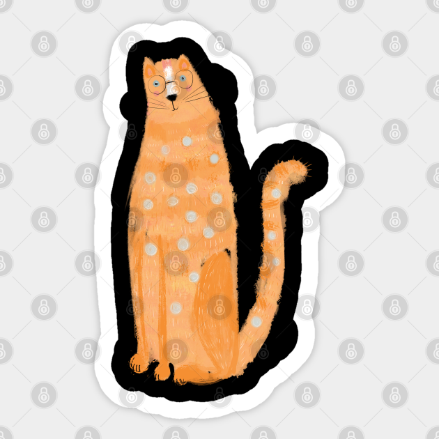 Orange cat - Cats - Sticker | TeePublic