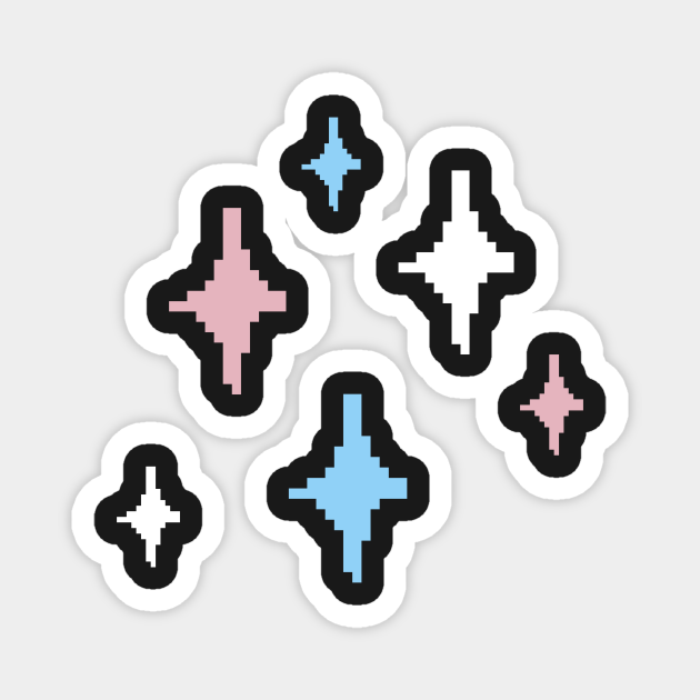 Trans Pride Sparkles Pixel Art - 16 Bit - Magnet | TeePublic