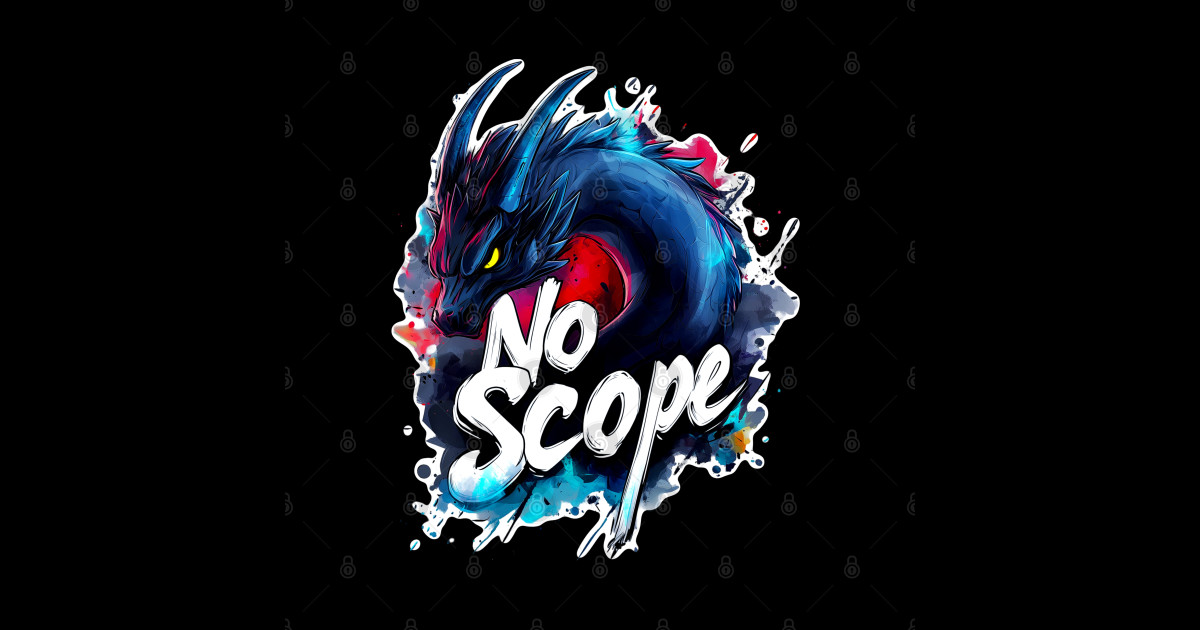 No Scope - Dragon Art Graffiti Style Gamer Slang - Graffiti Dragon Art ...