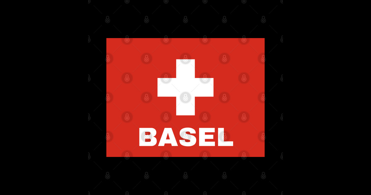 Basel City in Swiss Flag - Basel - Sticker | TeePublic
