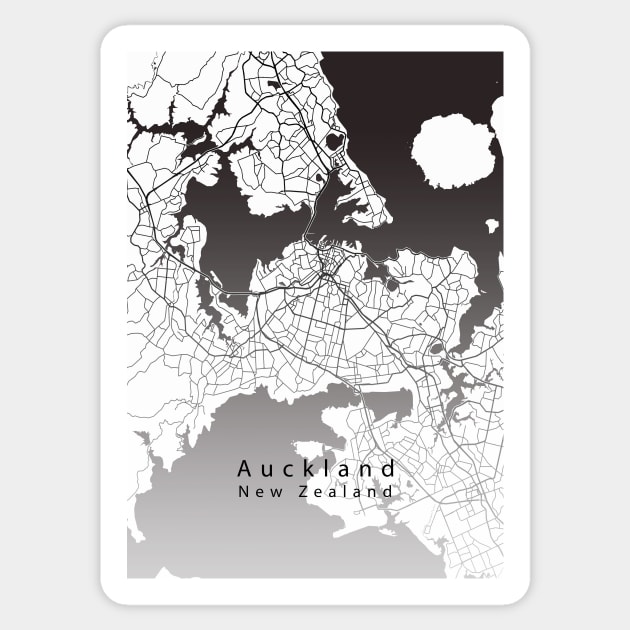 Auckland New Zealand City Map - Auckland - Sticker | TeePublic