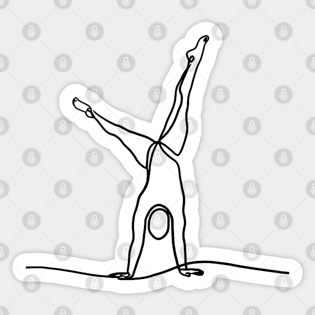 Acrobatics Line Drawing - Gymnastic - Sticker | TeePublic
