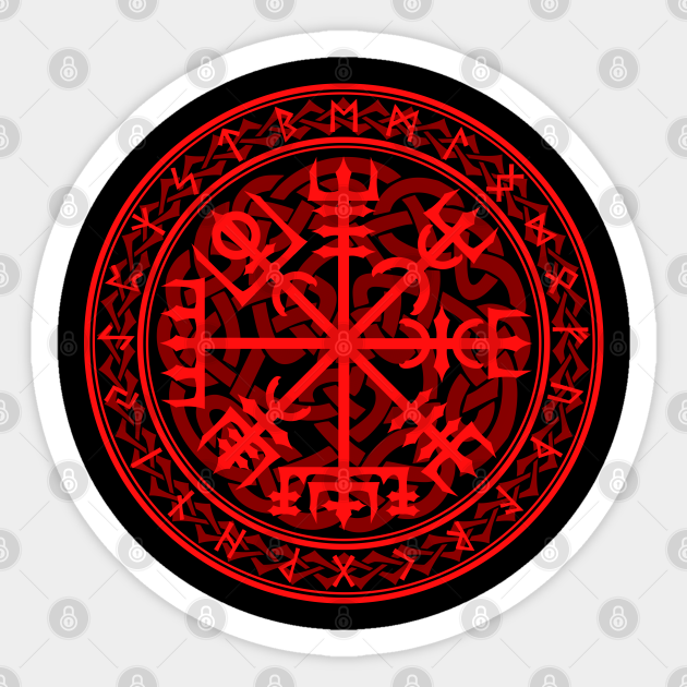 Vegvisir in Red - Celtic Knot - Sticker | TeePublic