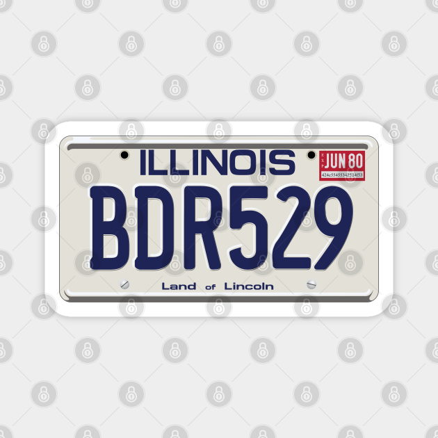 Bluesmobile License Plate BDR529 - The Blues Brothers - Magnet | TeePublic