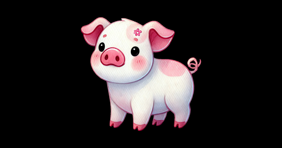 Cute Baby Pig - Pig Sticker - Sticker | TeePublic