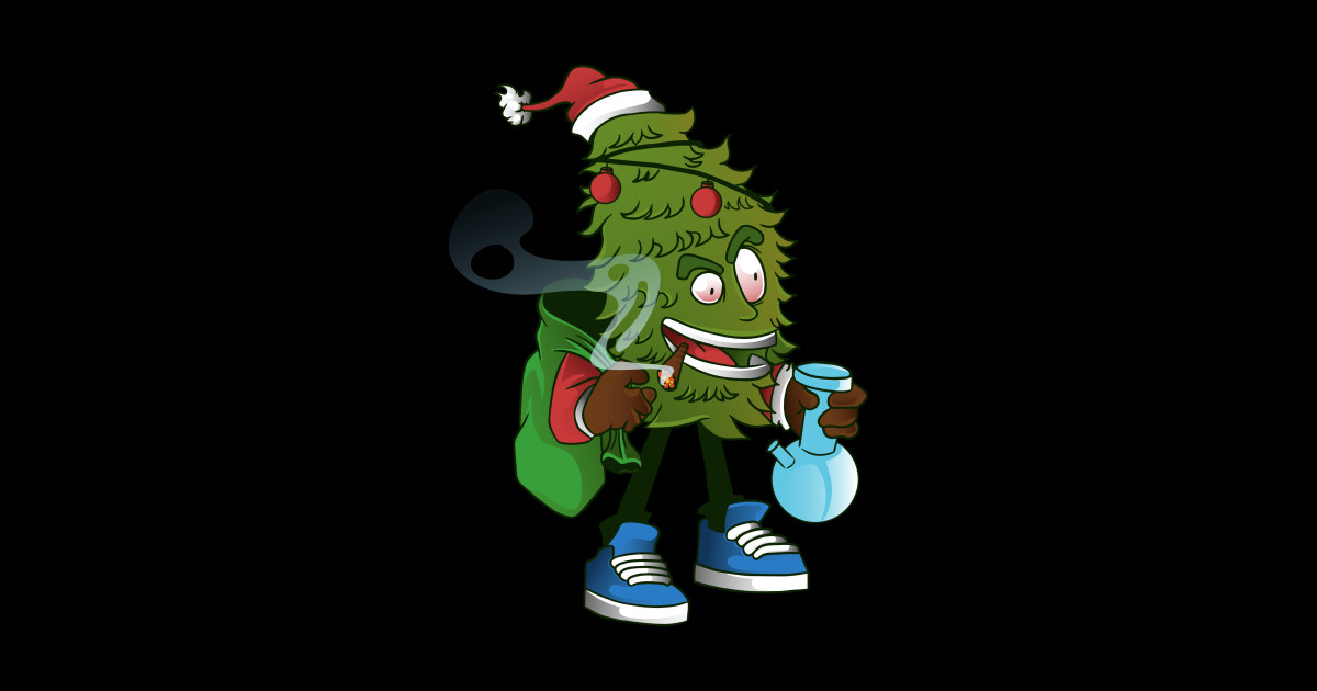christmas tree smoke weed - Christmas - Sticker | TeePublic