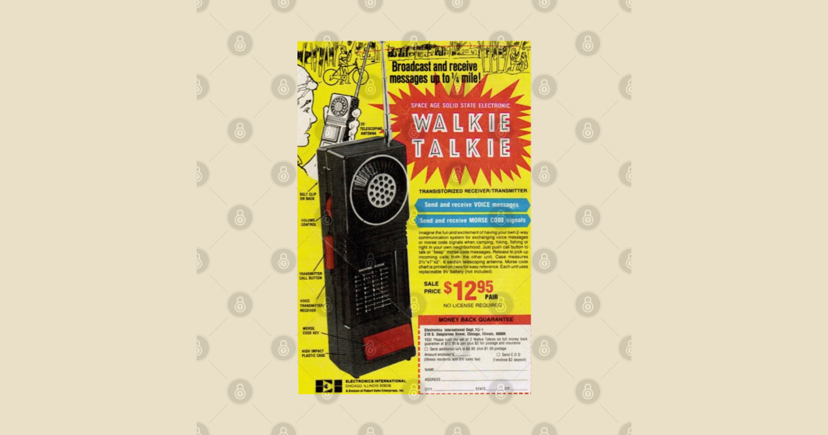 Vintage Walkie Talkie Ad - Walkie Talkie - T-Shirt | TeePublic