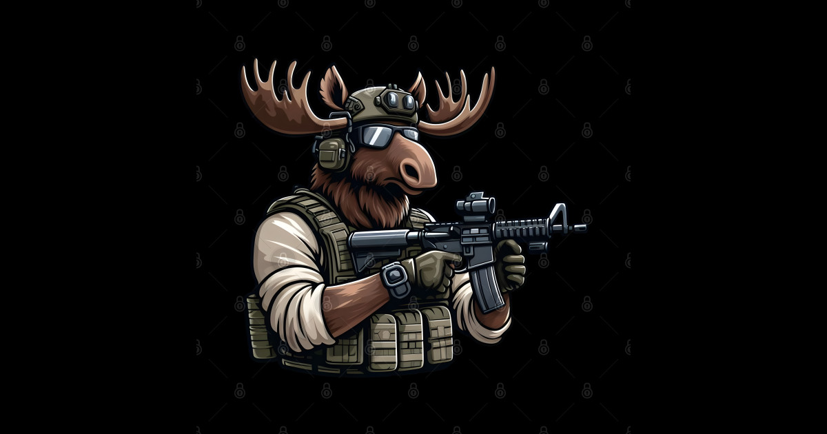 Tactical Moose - Moose - Sticker | TeePublic